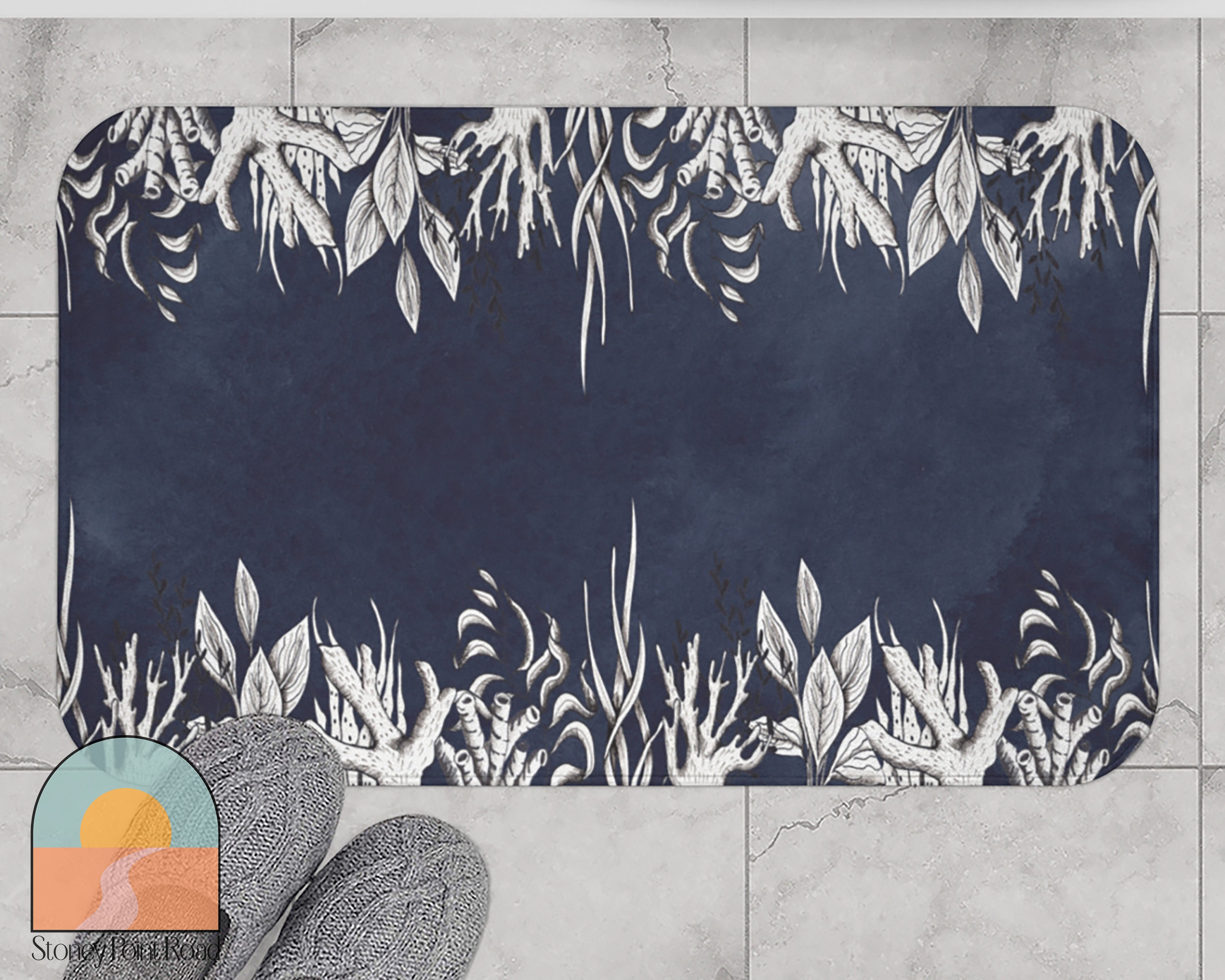 Sea Life Bath Mat | Bathroom Decor | Coastal Decor | Bathroom Rug ...