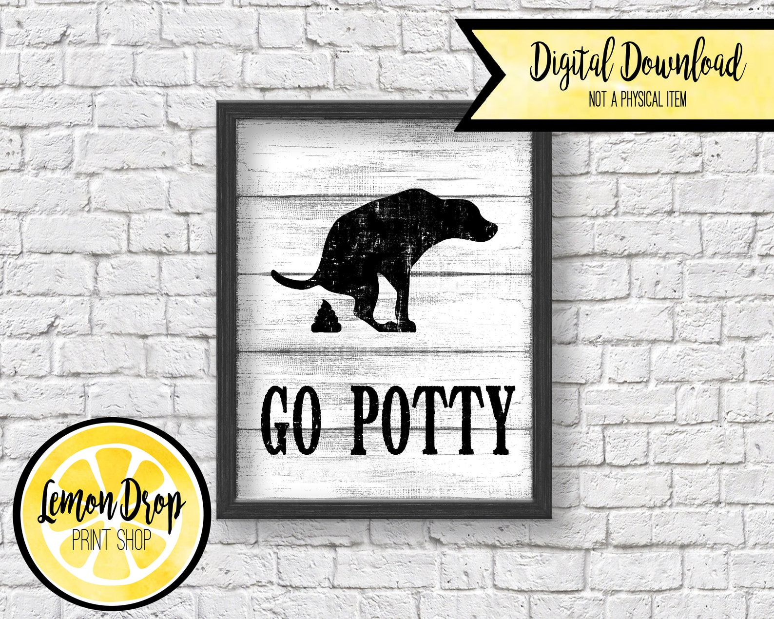 Bathroom Wall Decor Funny Bathroom Sign Dog Decor Go | Etsy