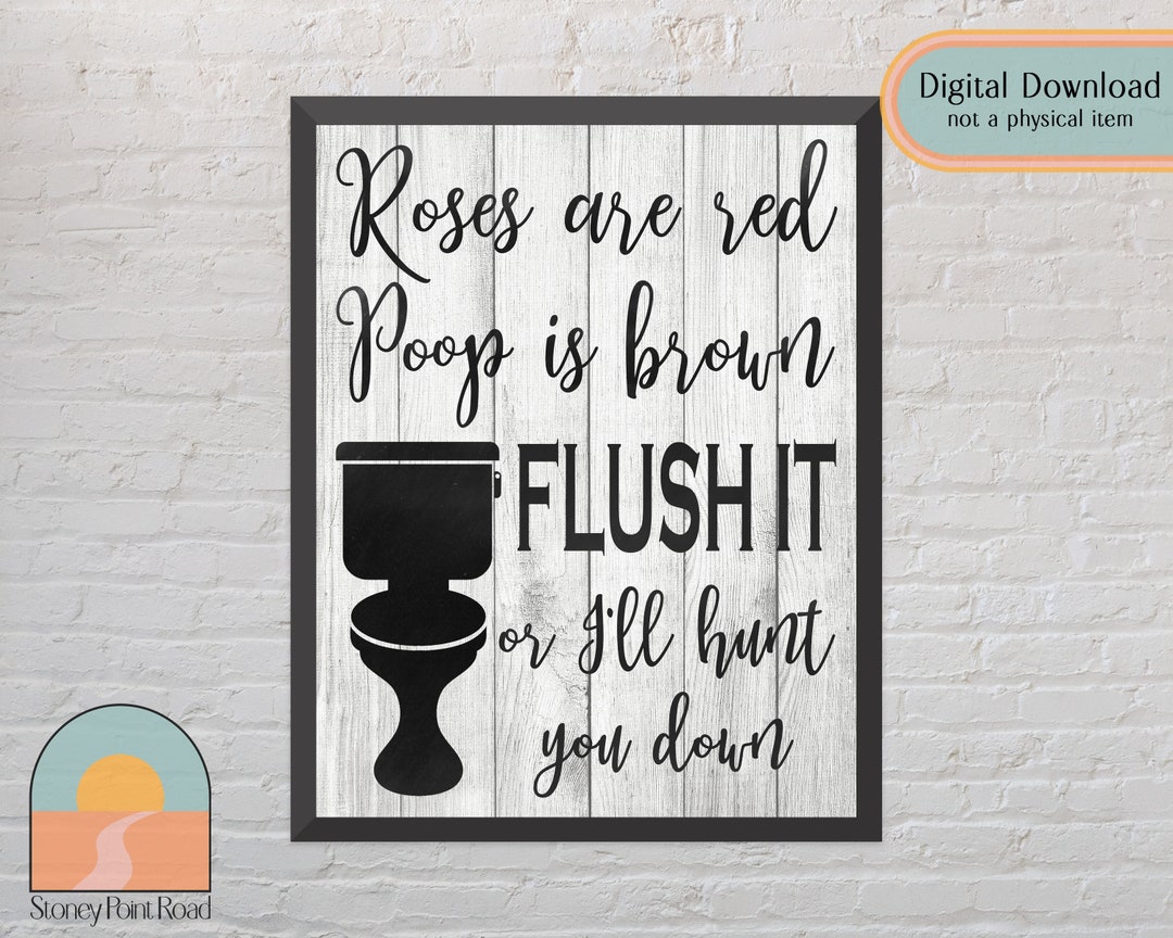 Funny Bathroom Sign | Flush the Toilet Sign | Bathroom Wall Decor ...