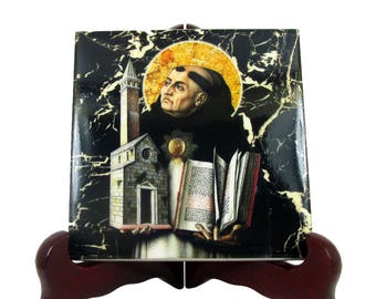 Saint Benedict of Nursia collectible ceramic tile St | Etsy