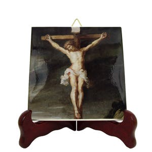Crucifixion Jesus Crucified Christian Art Religious Icon on Tile ...