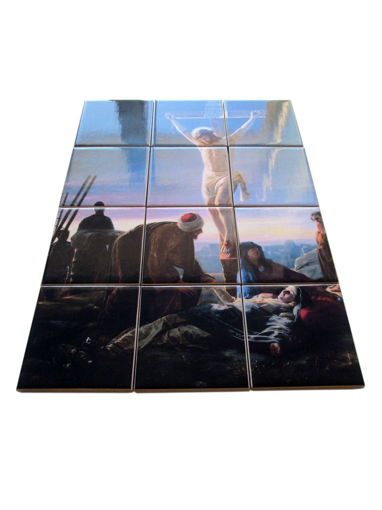 Christ on the Cross Crucifixion Tile Mural Made in Italy Tile Art ...