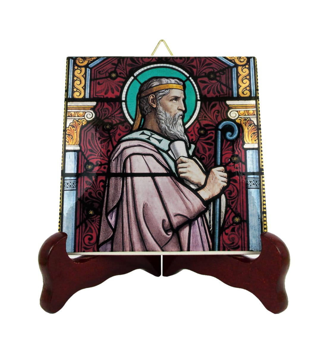 Saint Irenaeus of Lyons: Catholic Icon on Ceramic Tile, Handmade in ...