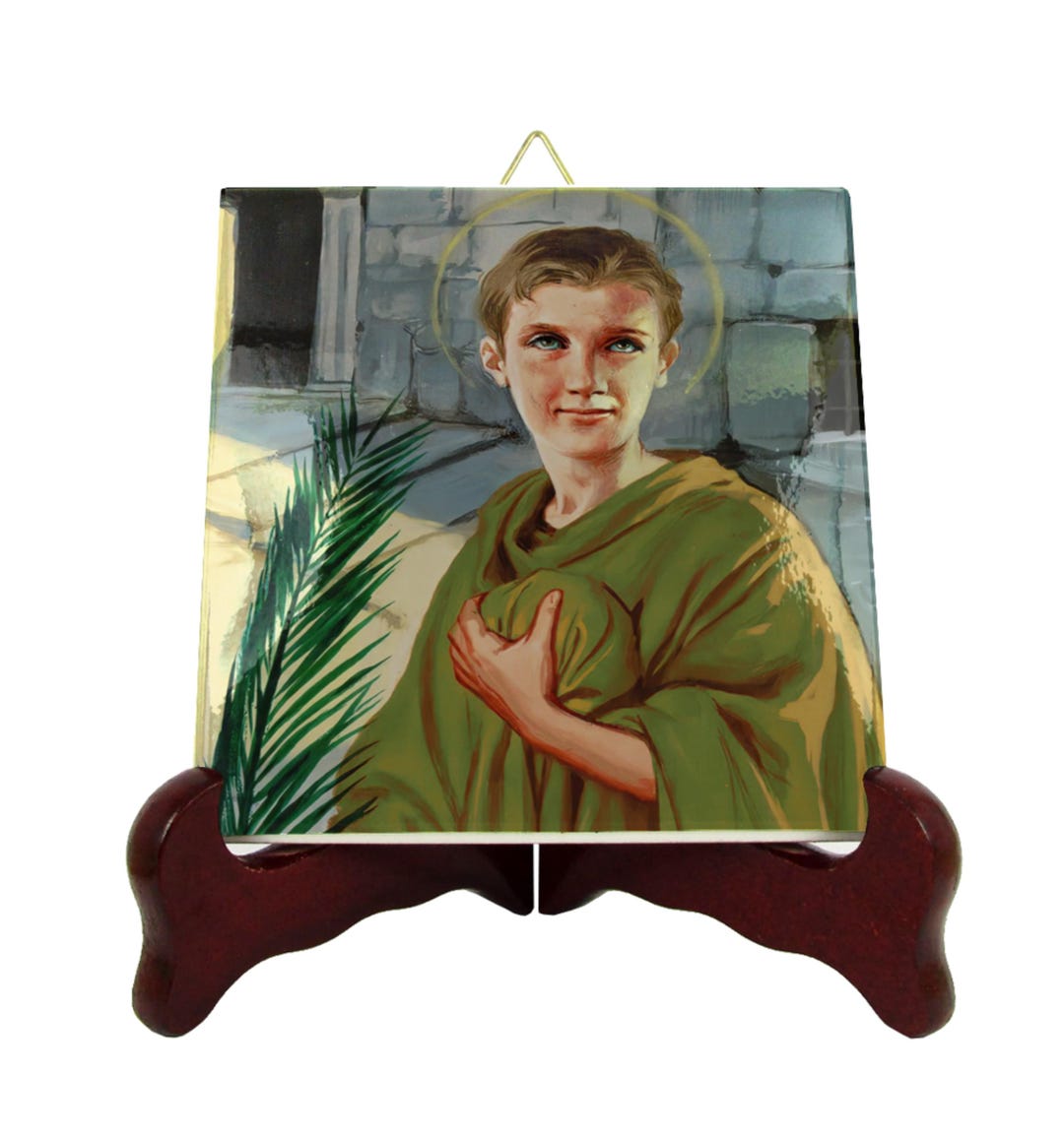 Saint Tarcisius Icon Tile: Handmade Catholic Religious Gift - Etsy