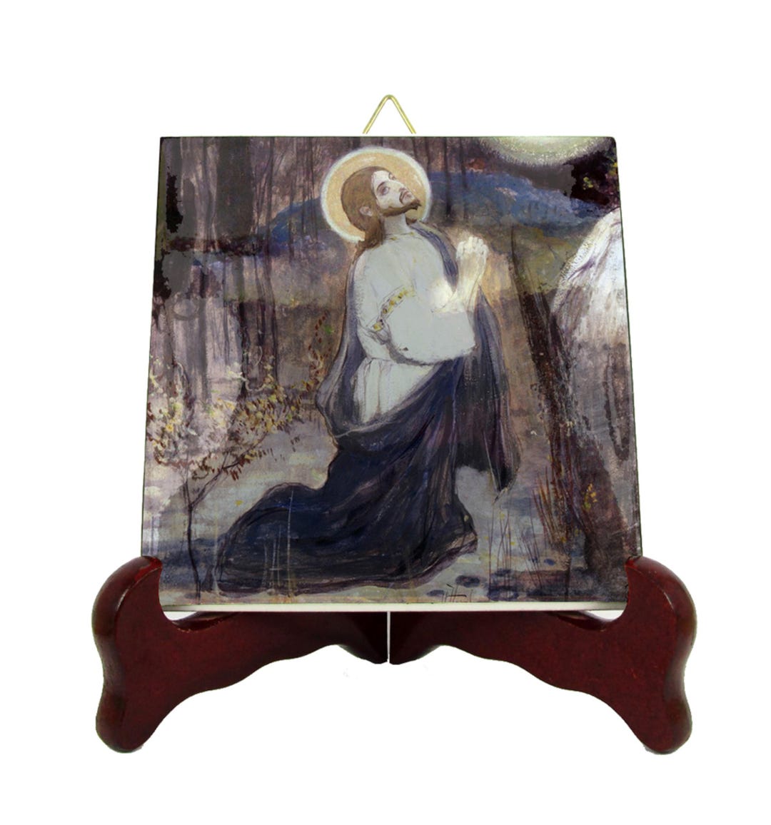 The Agony in the Garden Icon: Handmade Christian Tile Decor - Etsy