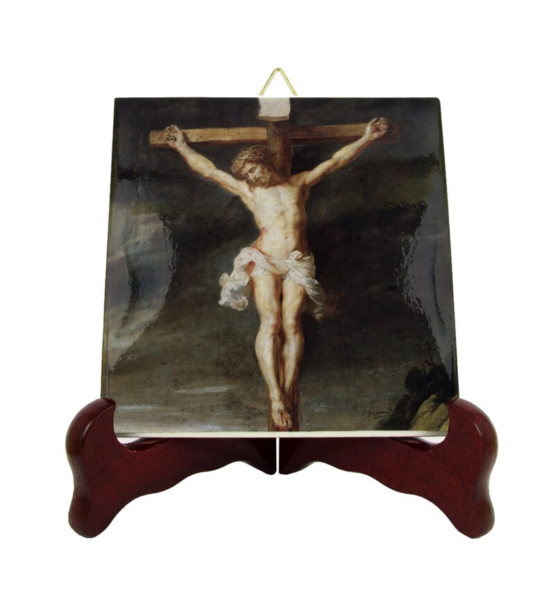 Crucifixion - Jesus Crucified - Christian Art - Religious Icon on Tile ...
