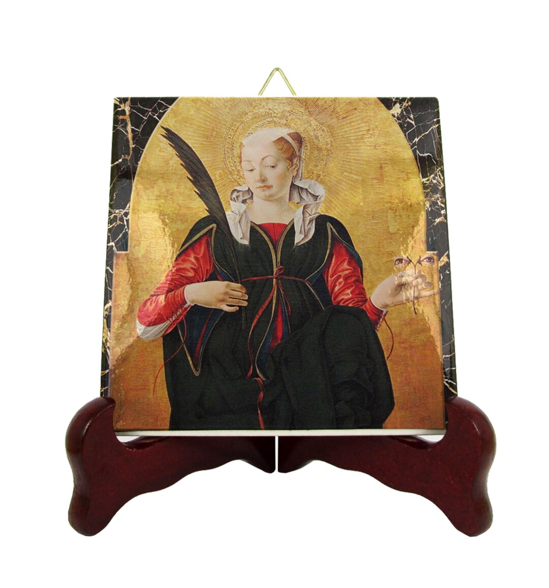 Saint Lucy Ceramic Tile Icon: Italian Catholic Art - Etsy