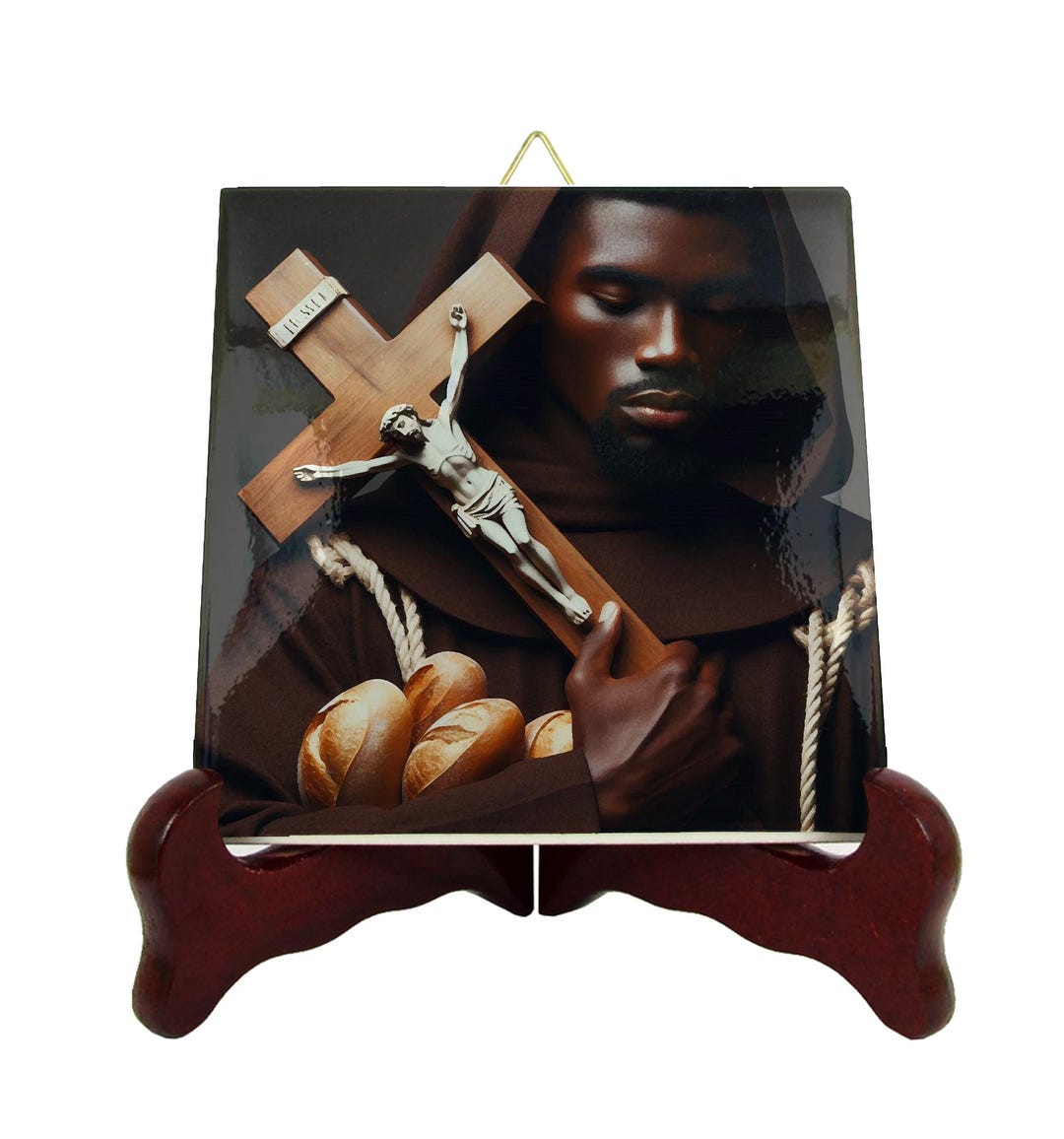 St Benedict of Palermo Religious Icon - Sicilian Saint on Ceramic Tile ...