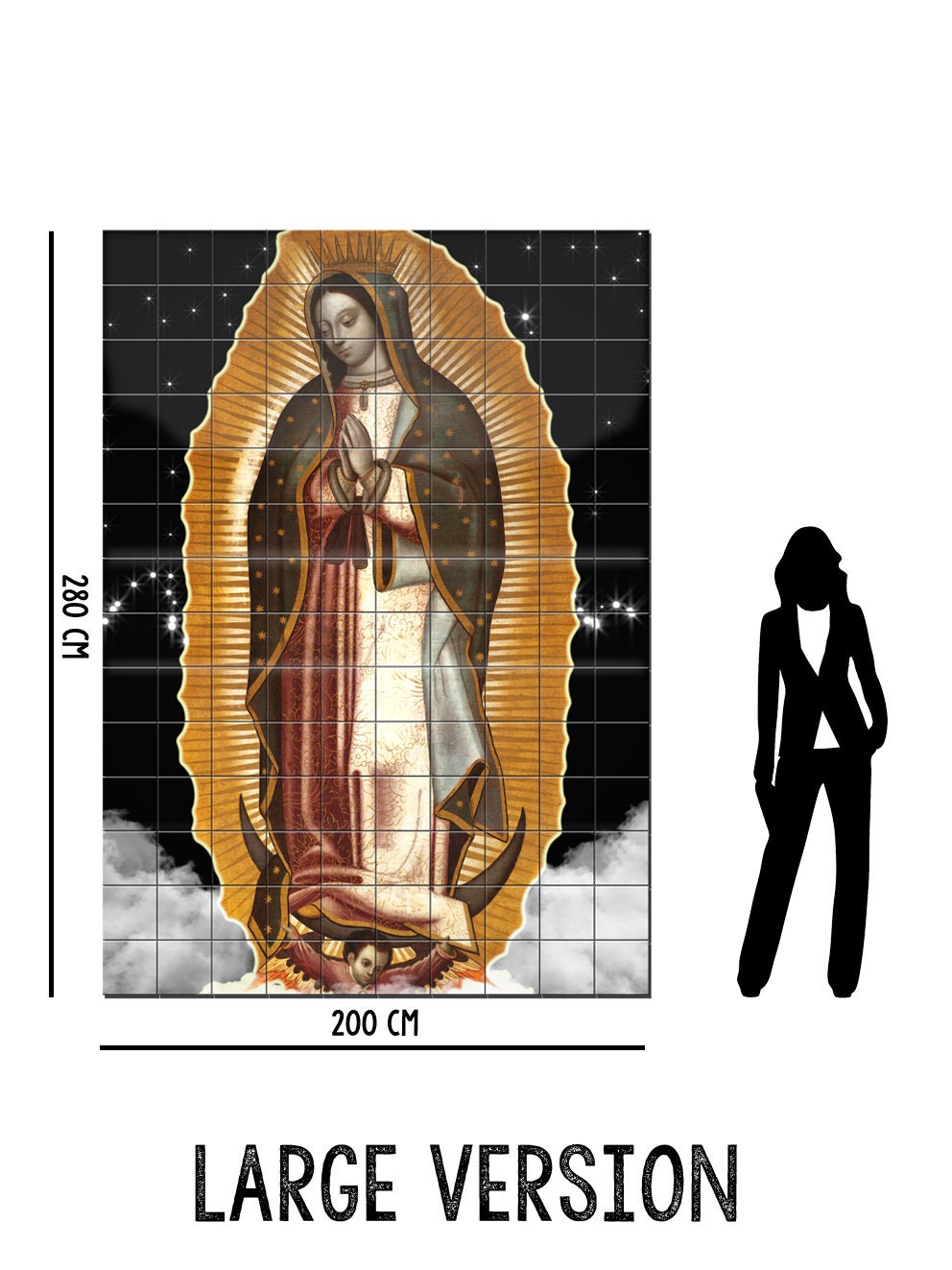 Religious Tile Mural the Blessed Virgin of Guadalupe Big | Etsy