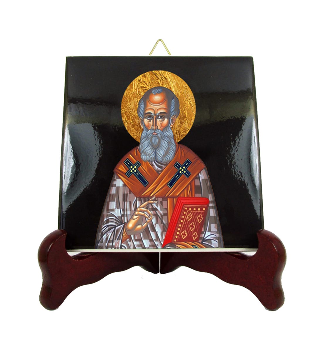 Saint Athanasius Icon: Handmade Byzantine Ceramic Tile - Etsy