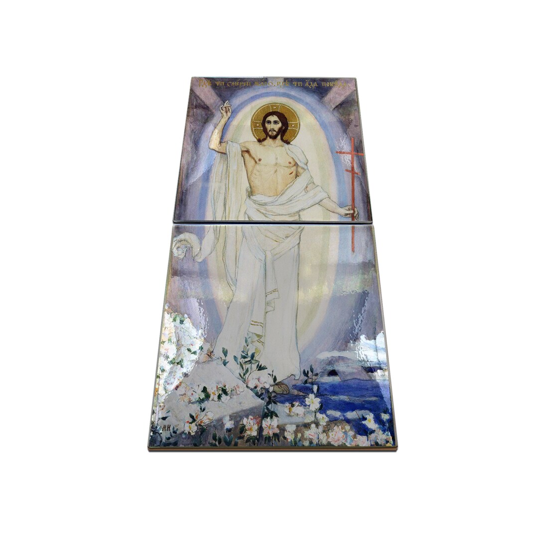 Handmade Resurrection of Christ Icon: Ceramic & Wood, Nesterov Art - Etsy