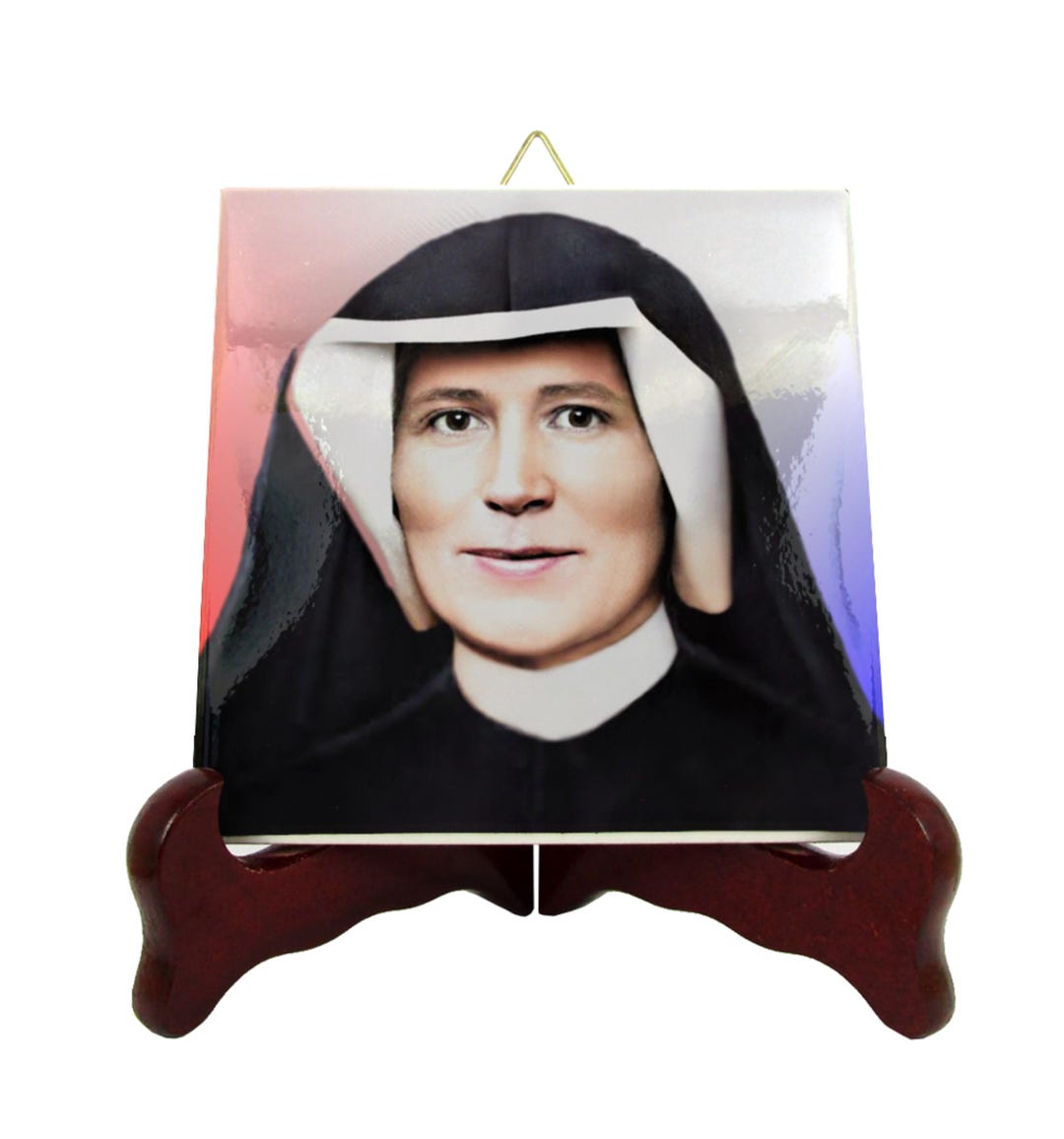 Saint Faustina Kowalska Catholic Icon Tile - Apostle of Divine Mercy - Etsy