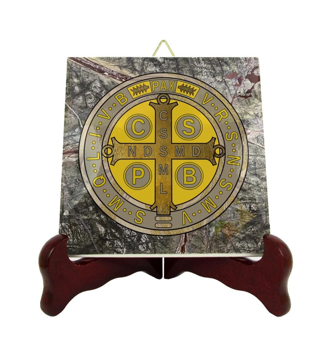 Saint Benedict Medal Icon: Handmade Catholic Tile Art - Etsy