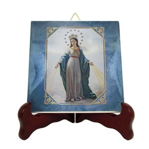Our Lady of the Miracle of Rome - Catholic Icon on Tile Handmade in ...