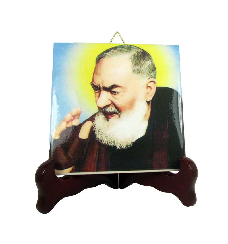 Saint Pio icon Padre Pio icon on tile Catholic saints - Etsy Italia