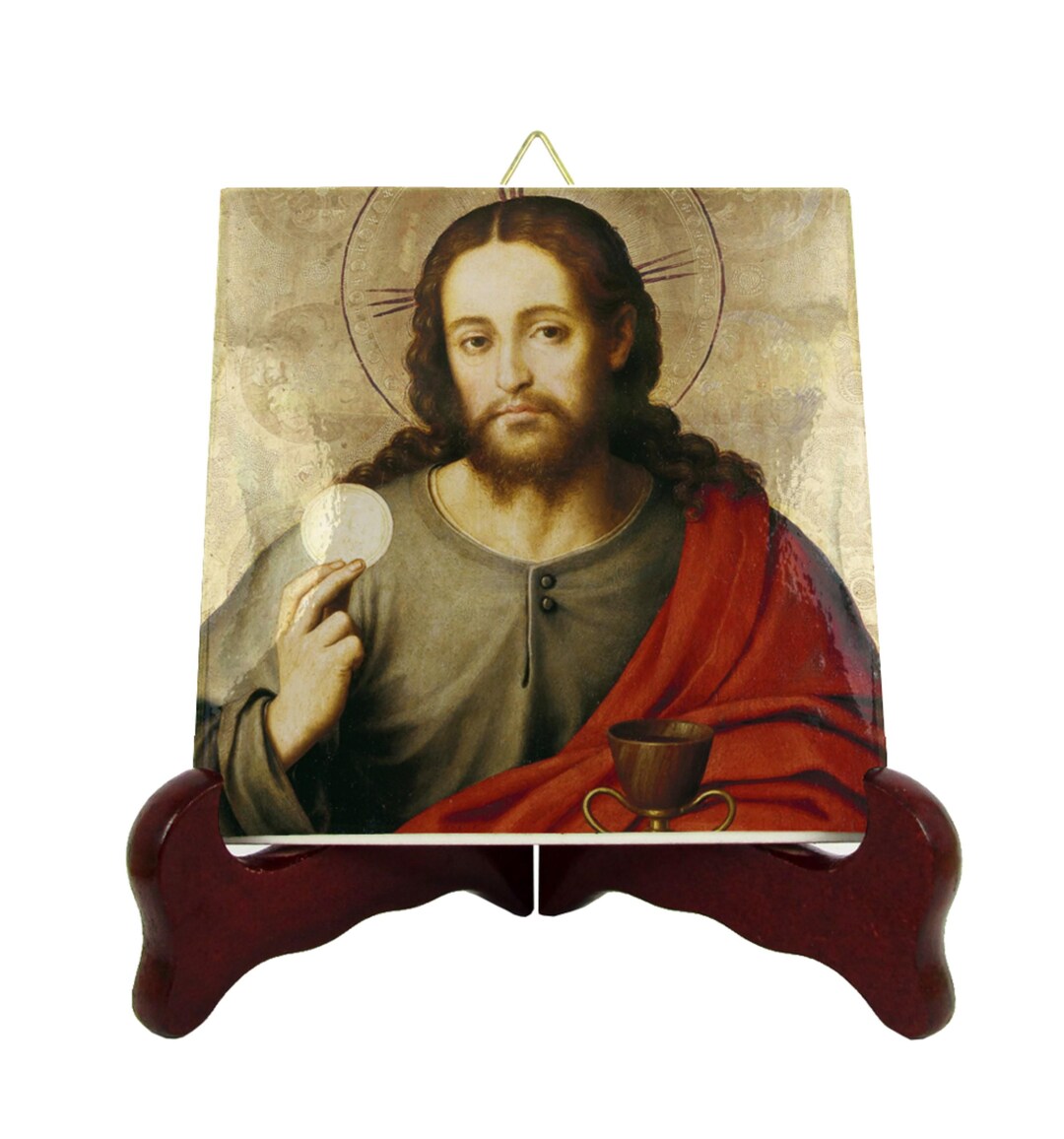 Christ the Saviour Ceramic Tile: Holy Eucharist Catholic Art - Etsy