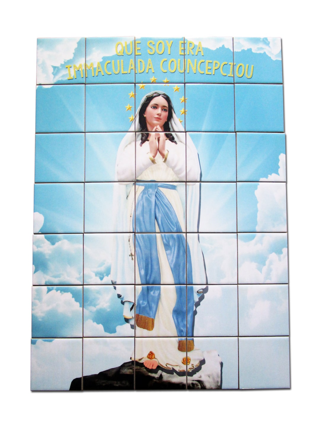 Our Lady of Lourdes Tile Mural: Catholic Mosaic Wall Art - Etsy