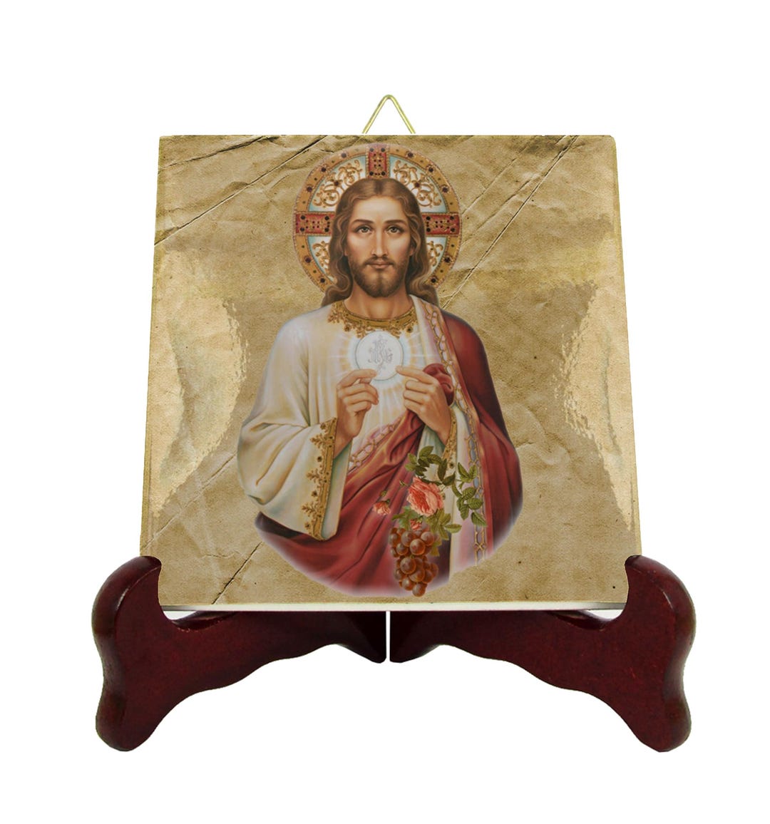 Christian gifts - Jesus Christ with the Holy Eucharist - christian icon ...