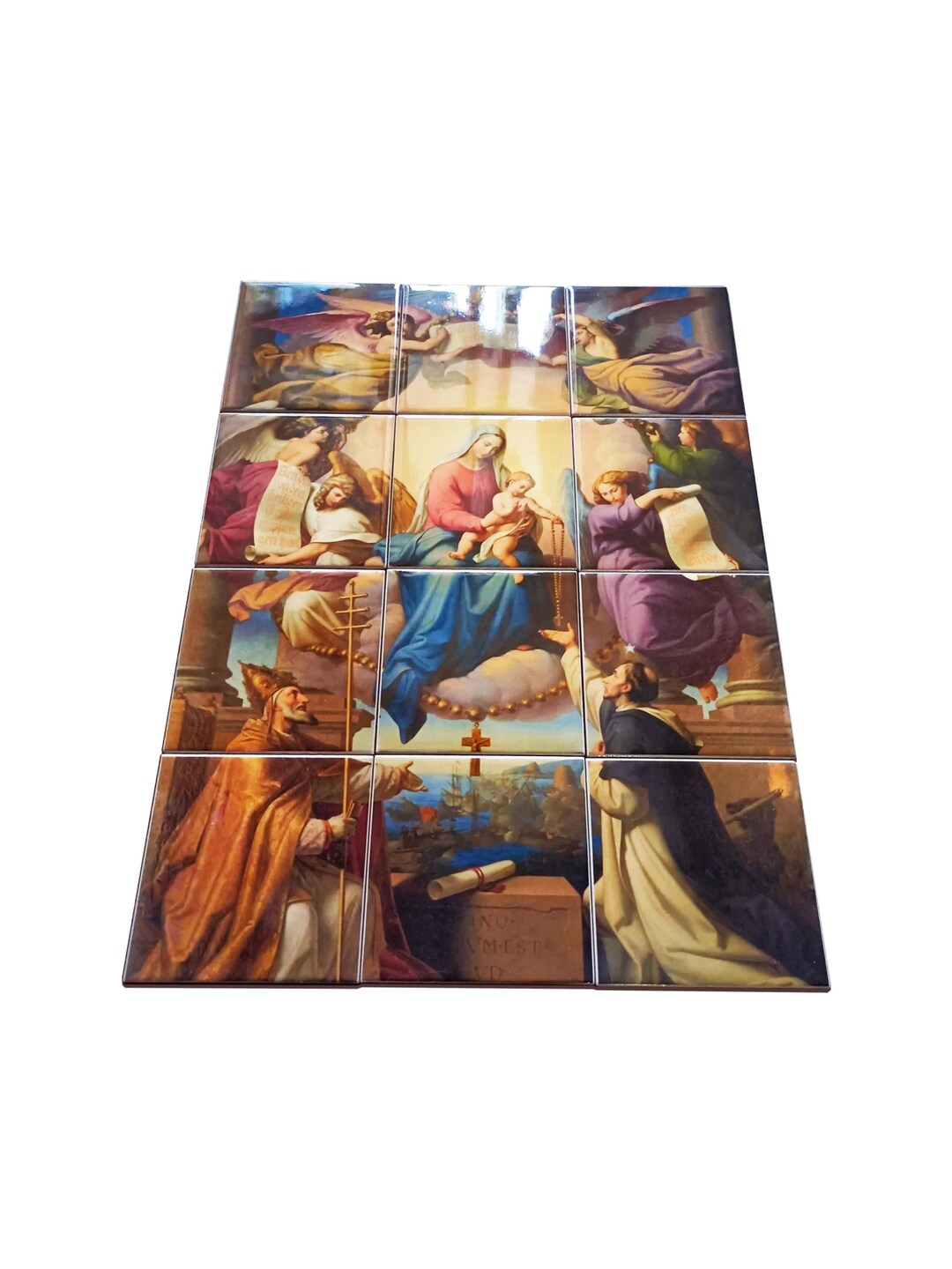 Our Lady of the Rosary Tile Mural: Catholic Religious Wall Art - Etsy
