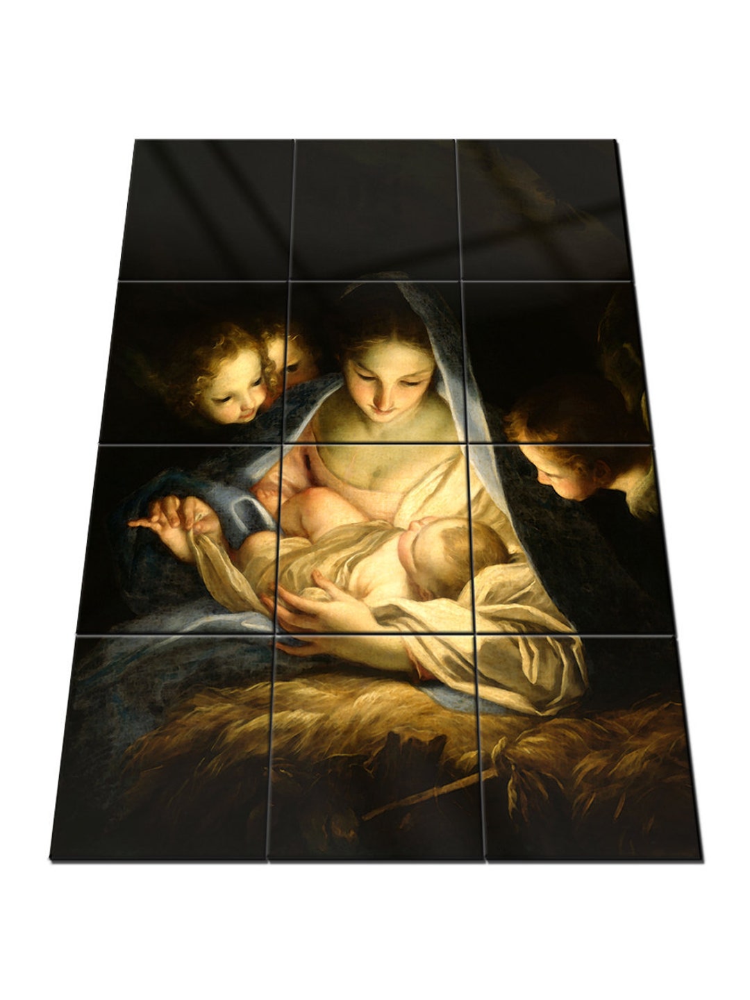 Catholic Wall Art the Nativity Religious Art Tile Mural Religious Wall ...