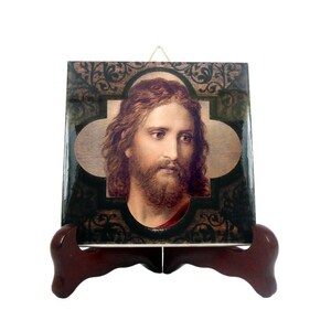 Christian Art - Christian Icon on Tile - Jesus Christ - Jesus Face ...