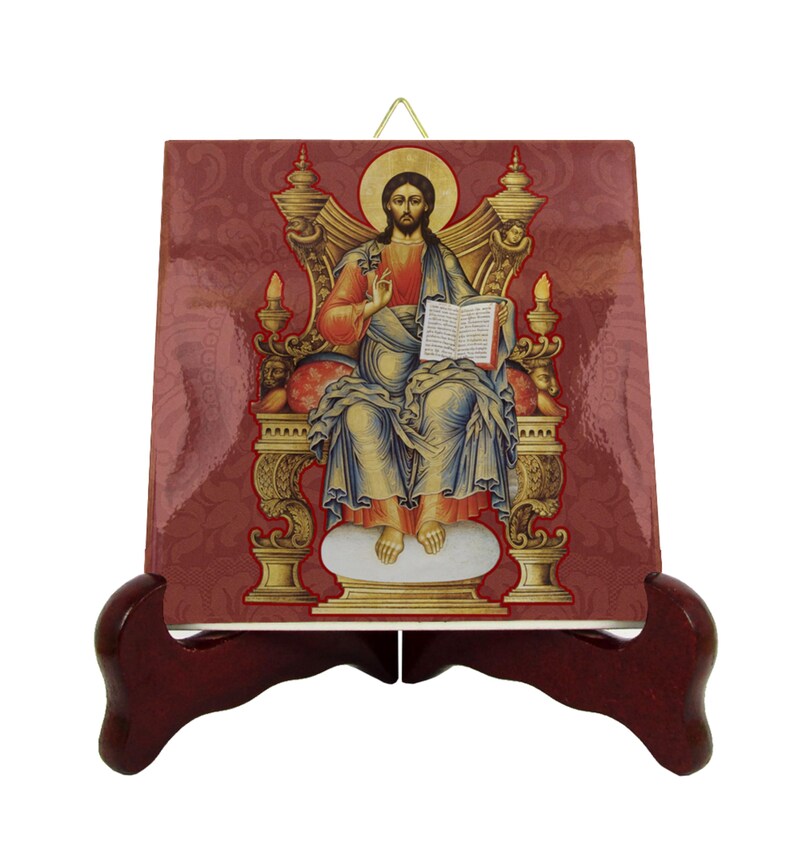 Pantocrator Icon - Jesus Christ in Throne - Russian Orthodox Icon on ...