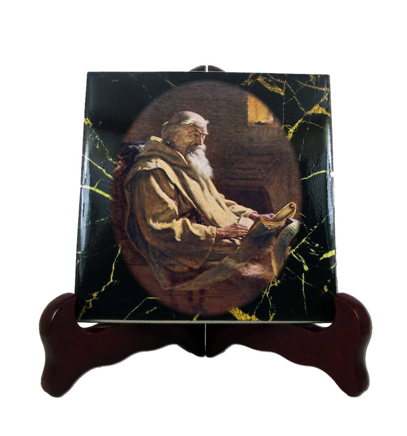 Saint Bede the Venerable St Bede Icon on Tile Venerable - Etsy