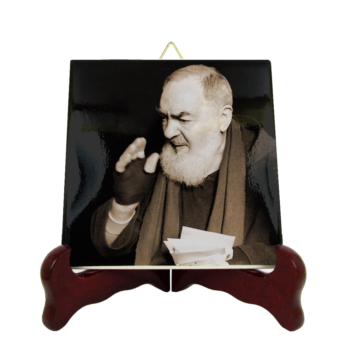Saint Pio Ceramic Tile Icon - Padre Pio - Catholic Art - Etsy