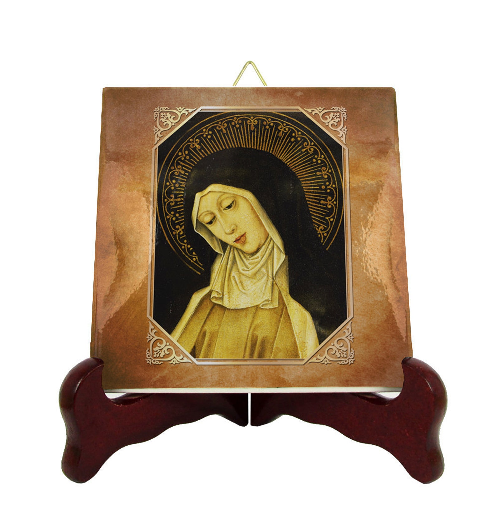 Saint Clare Of Assisi Catholic Icon On Tile St Clare Icon Etsy