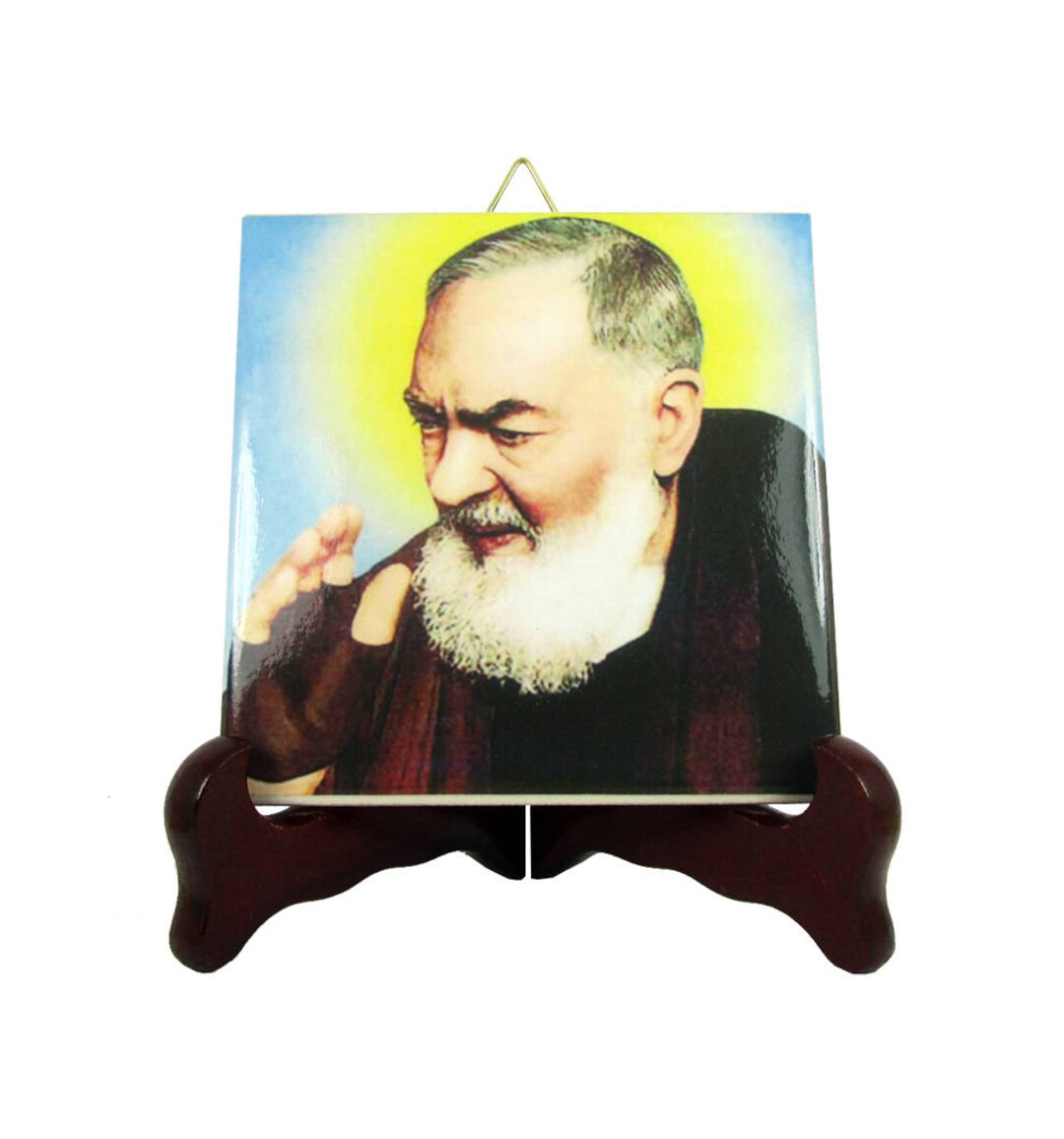 Saint Pio Tile Icon: Handmade Catholic Art From Italy - Etsy