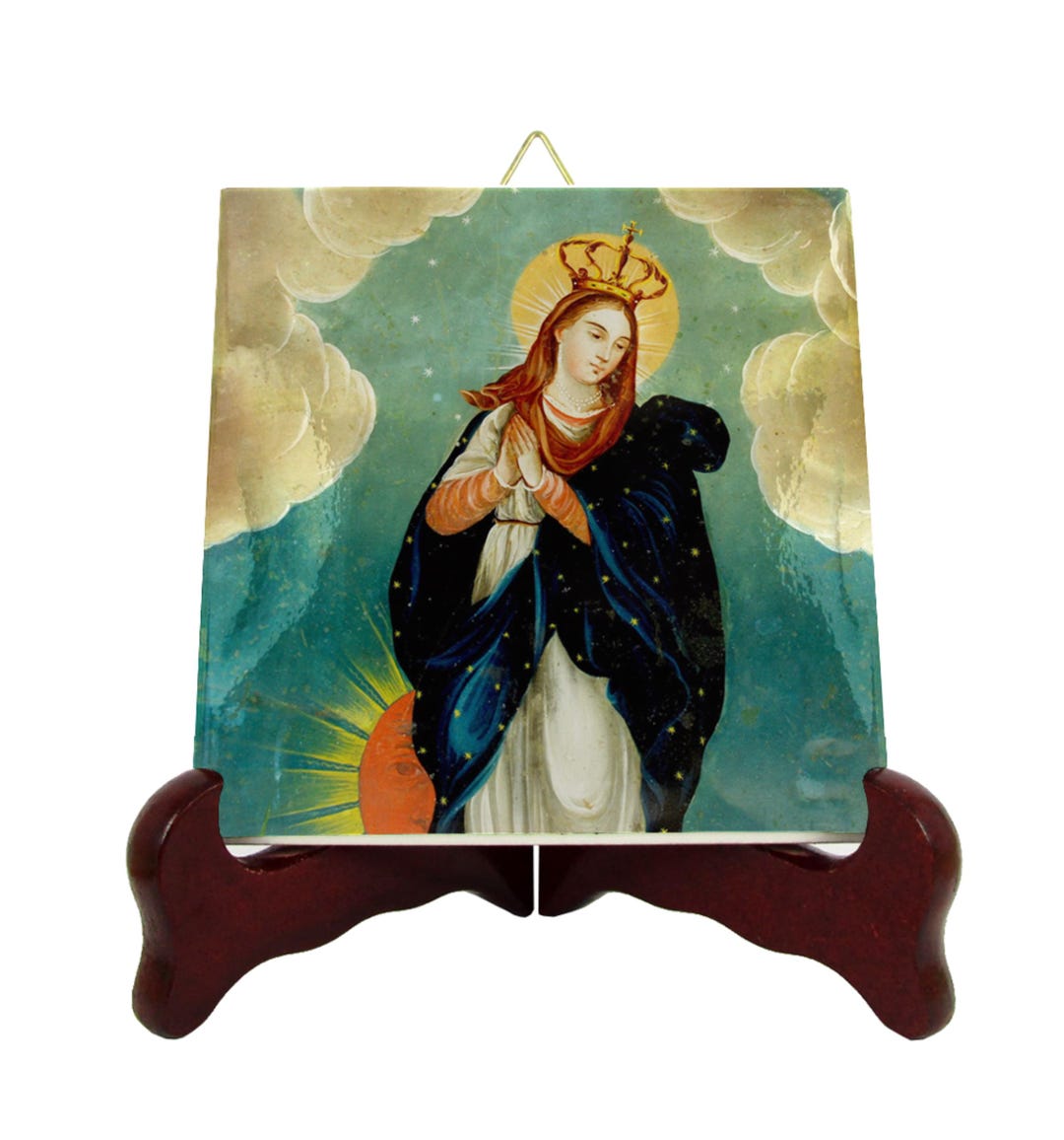 Immaculate Conception Catholic Icon: Handmade Tile, Virgin Mary Art - Etsy