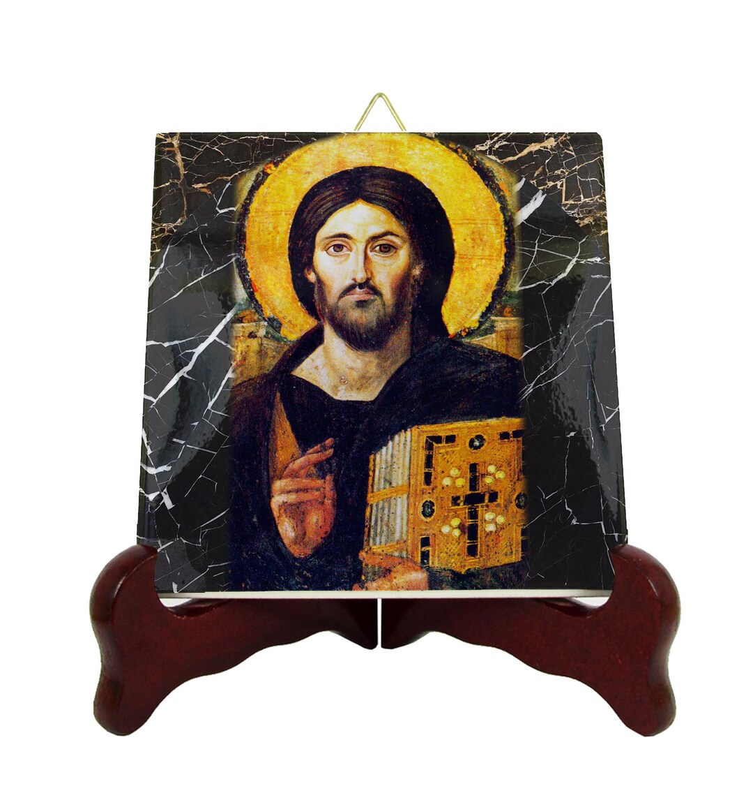 Jesus Christ Pantocrator Icon: Handmade Ceramic Tile, Religious Gift - Etsy