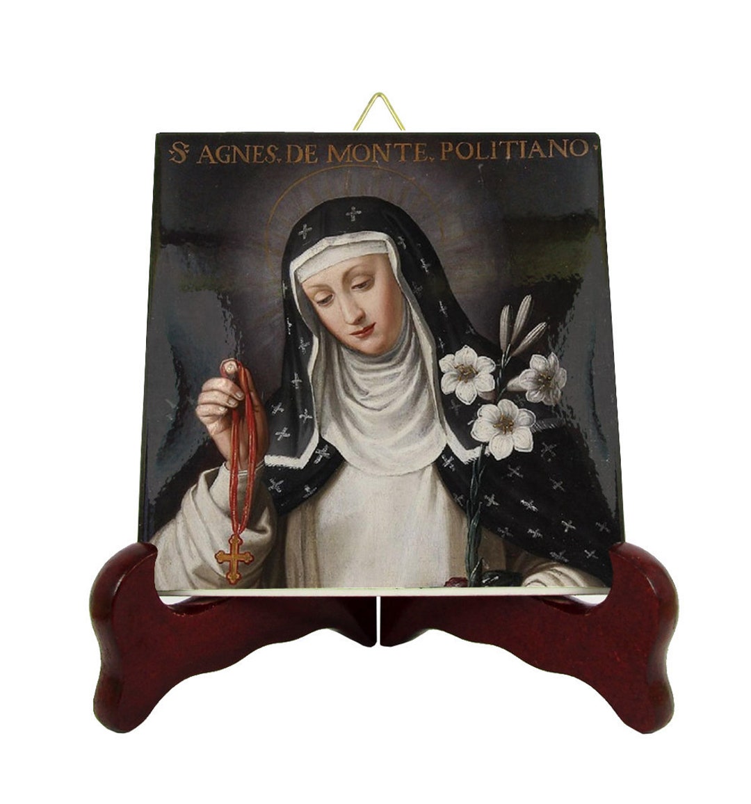 St. Agnes of Montepulciano Icon: Handmade Catholic Saints Art Tile - Etsy