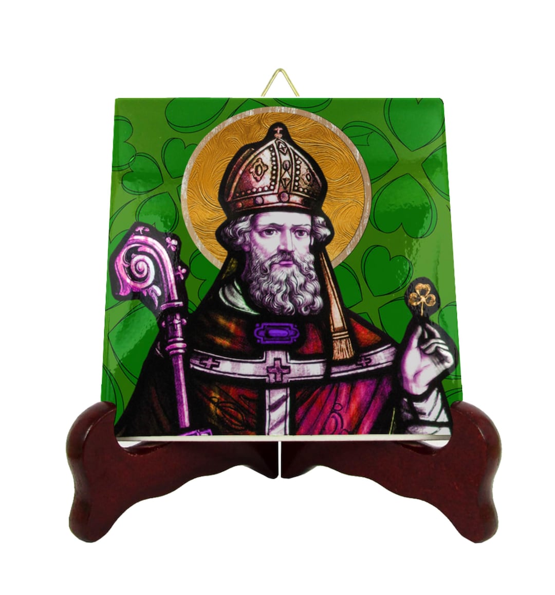 Handmade Saint Patrick Icon Tile: Catholic Gift, Irish Decor - Etsy