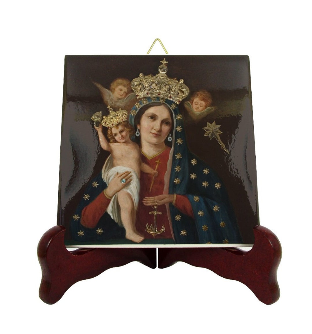 Virgin Mary 'our Lady of Hope' Icon Tile - Handmade Catholic Art - Etsy