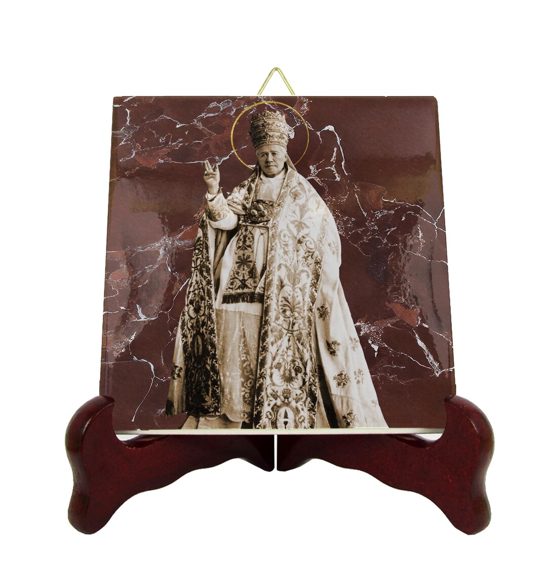 Handmade Pope Saint Pius X Catholic Icon Tile: Italian Art - Etsy