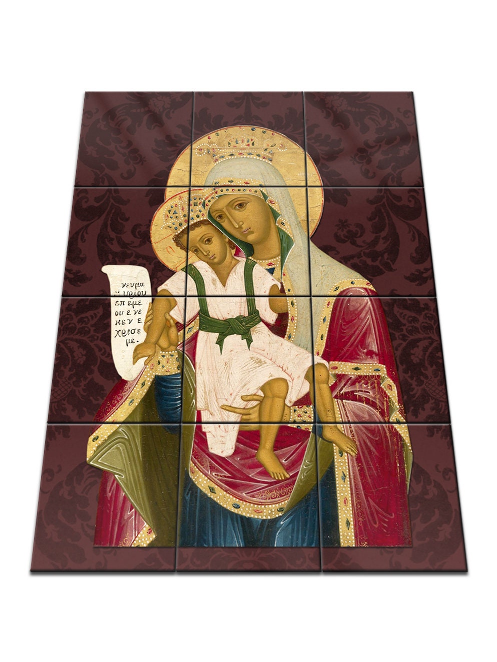 Virgin Mary and Jesus Religious Tile Mural Mother of God | Etsy