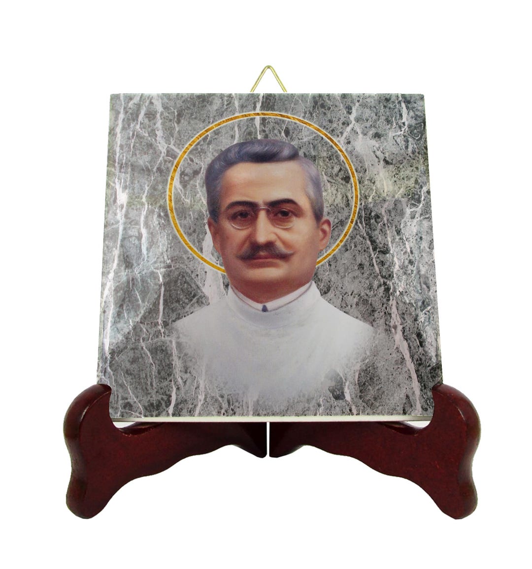 Saint Giuseppe Moscati Ceramic Tile: Handmade Catholic Gift for Doctors ...