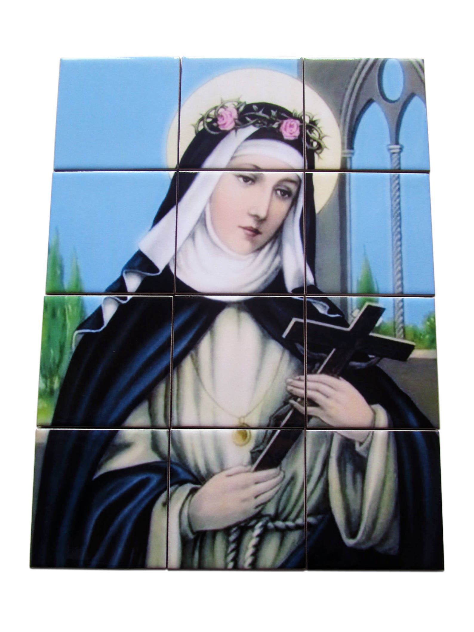 St Rose of Lima Tile Mural: Catholic Saint Mosaic Wall Art - Etsy