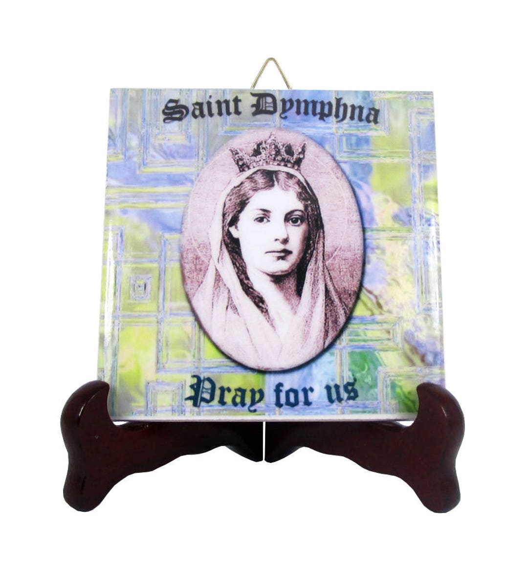 Saint Dymphna Collectible Saint Icon on Ceramic Tile St Dymphna Icon St ...