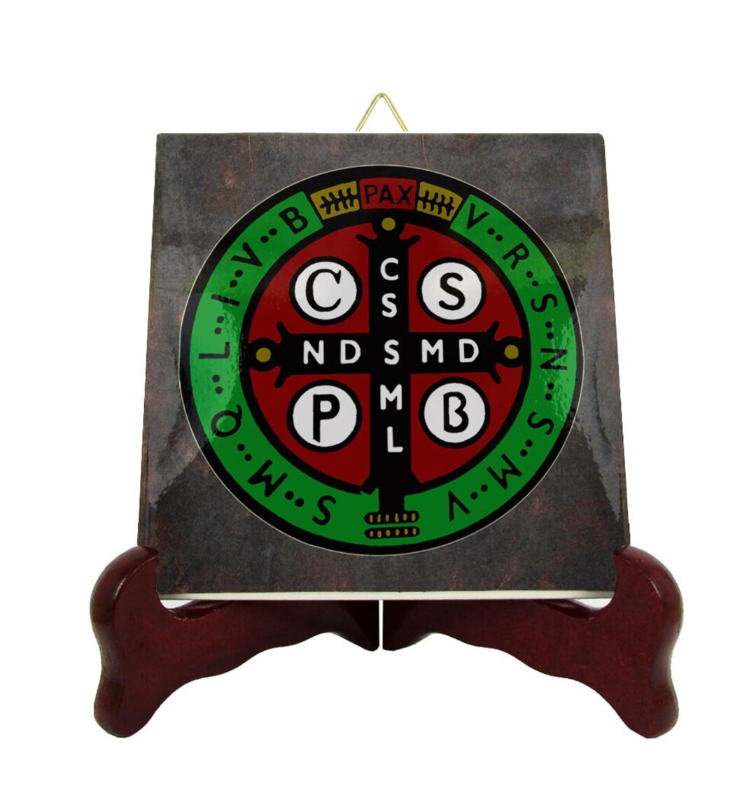 Saint Benedict Medal Icon: Handmade Catholic Art Tile - Etsy
