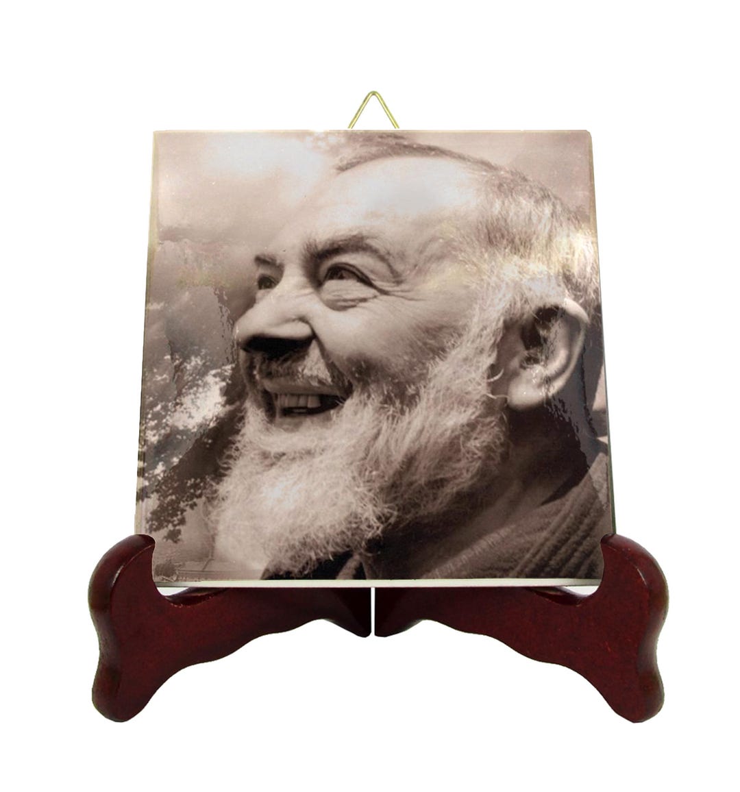 Handmade Saint Pio Ceramic Tile Icon - Catholic Art Gift - Etsy
