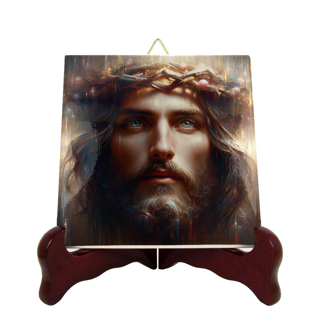Our Lord Jesus Icon Tile, Handmade Ceramic Art for Home Display ...