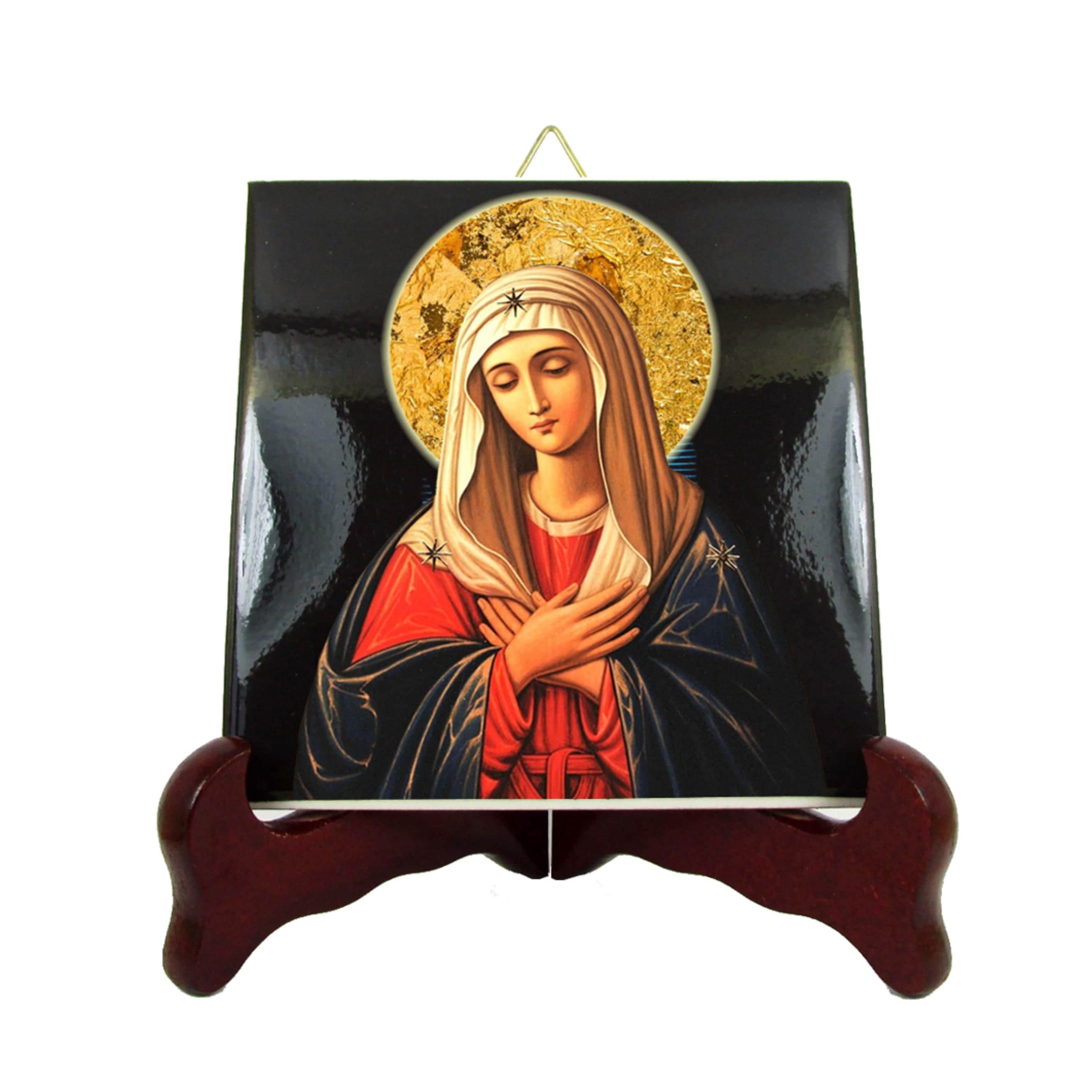 Virgin Mary Icon: Extreme Humility, Christian Ceramic Tile, Religious ...
