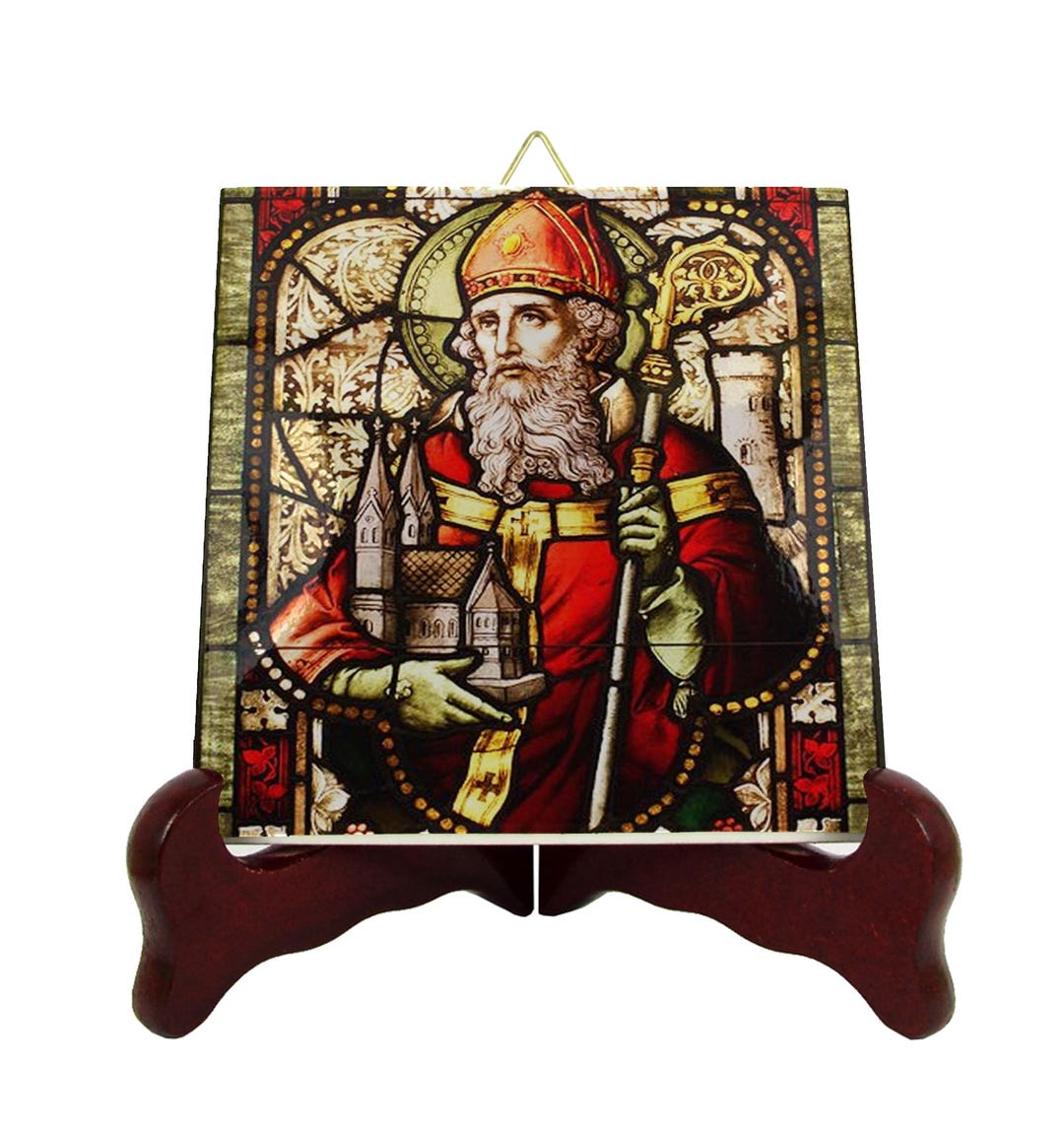 Saint Patrick Icon Tile: Catholic Art, Handmade in Italy - Etsy Italia