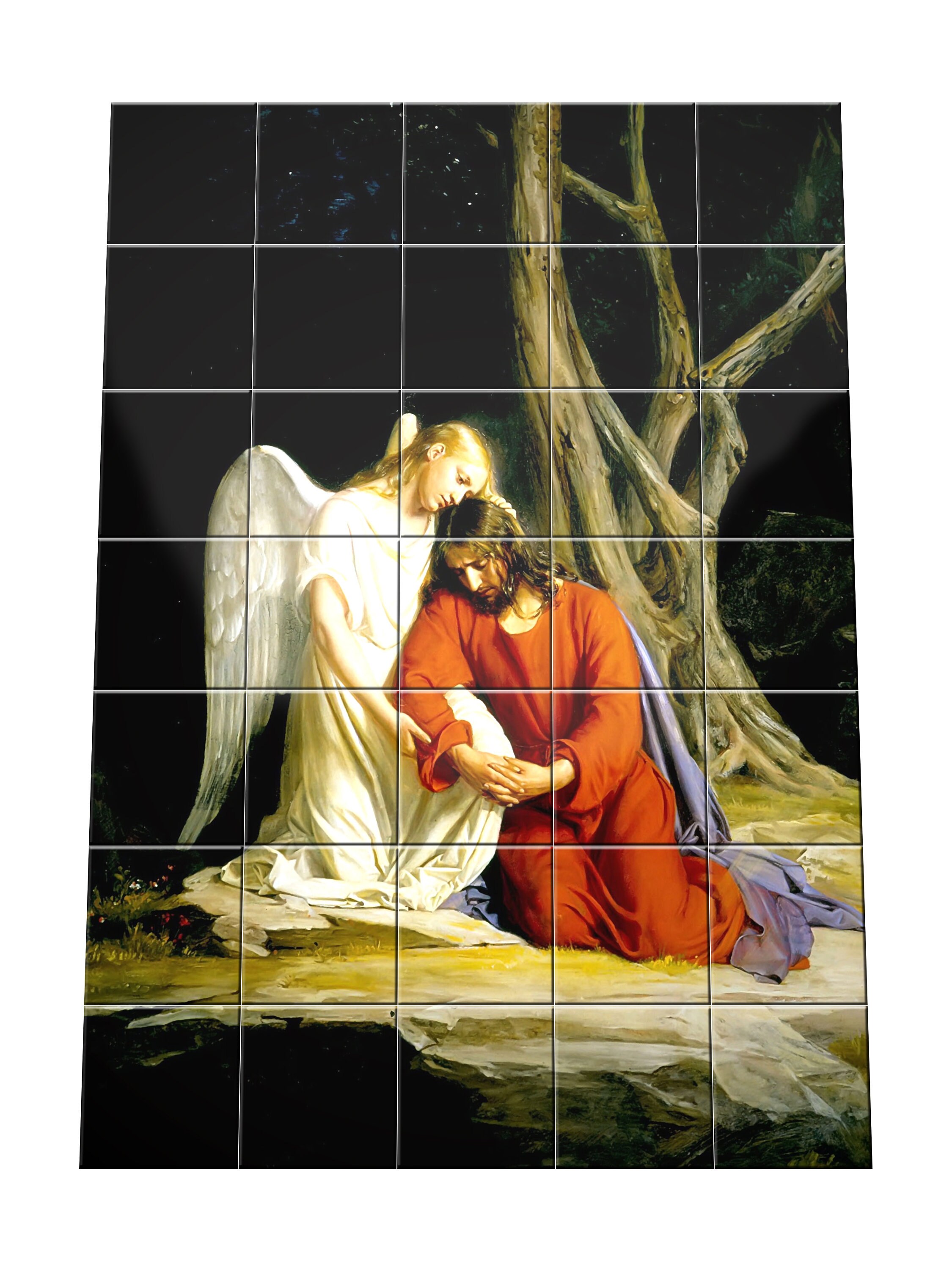 Religious tile art Christ in Gethsemane christian wall | Etsy