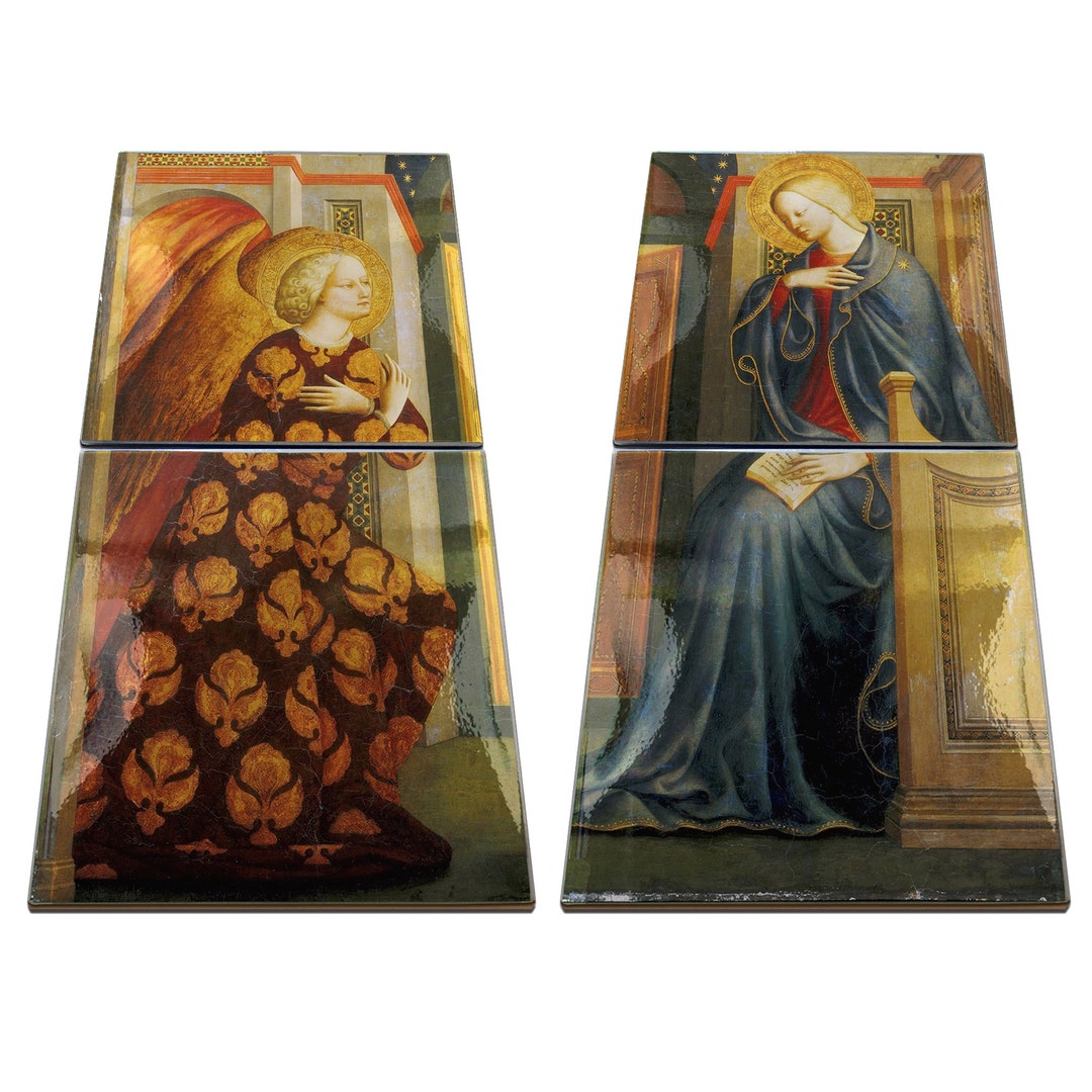 Catholic Gifts - the Annunciation - Ceramic and Wood Icons - Virgin ...