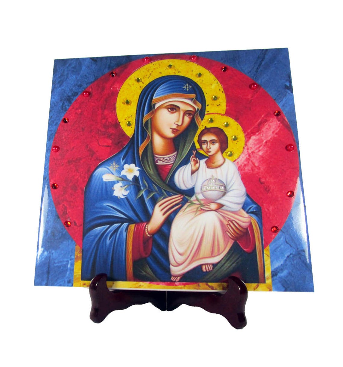 Christian icon Our Lady Unfading Flower religious icon on | Etsy