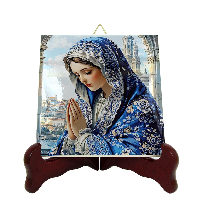 Virgin Mary Ceramic Tile Icon: Catholic Gift, Blessed Art - Etsy