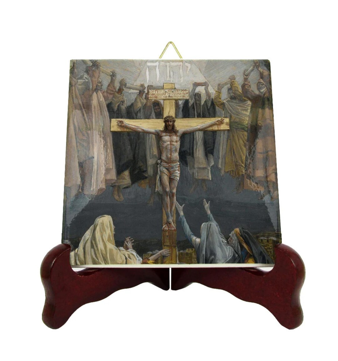 James Tissot Jesus Crucifix Ceramic Tile Icon - Handmade Catholic Gift ...